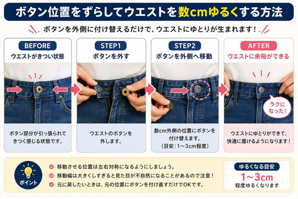 きついズボンのウエストを緩くする方法！100均・家にあるもので解決 | LifeStyle.Lab