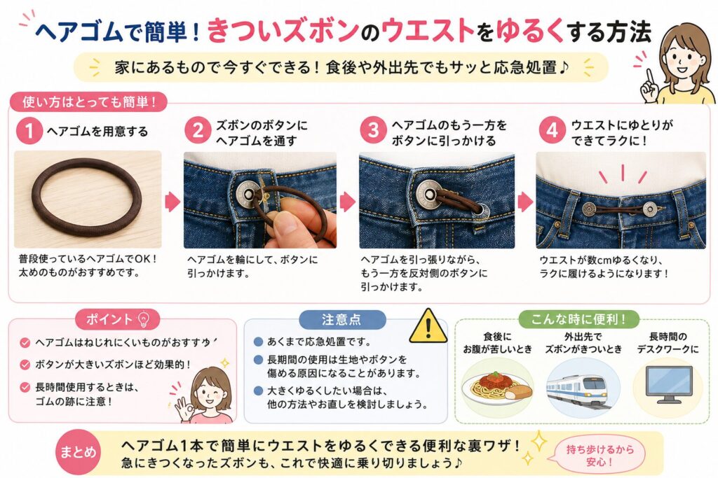 きついズボンのウエストを緩くする方法！100均・家にあるもので解決 | LifeStyle.Lab